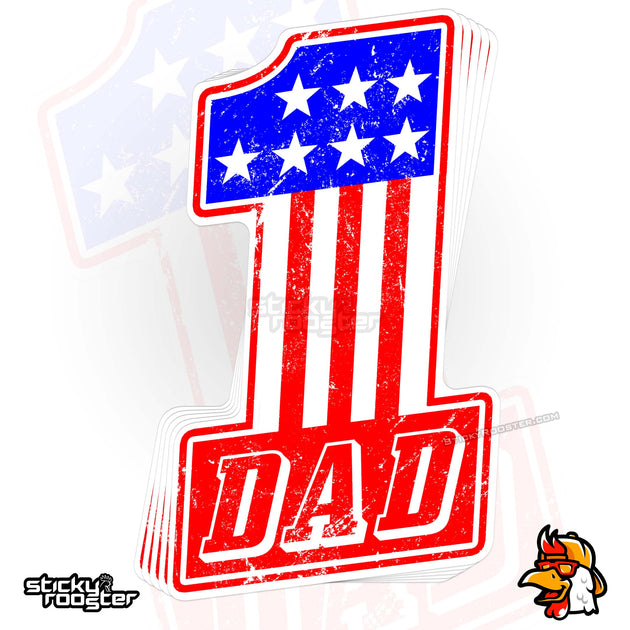 #1 Dad USA sticker | StickyRooster