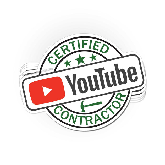 Certified YouTube Contractor sticker | StickyRooster