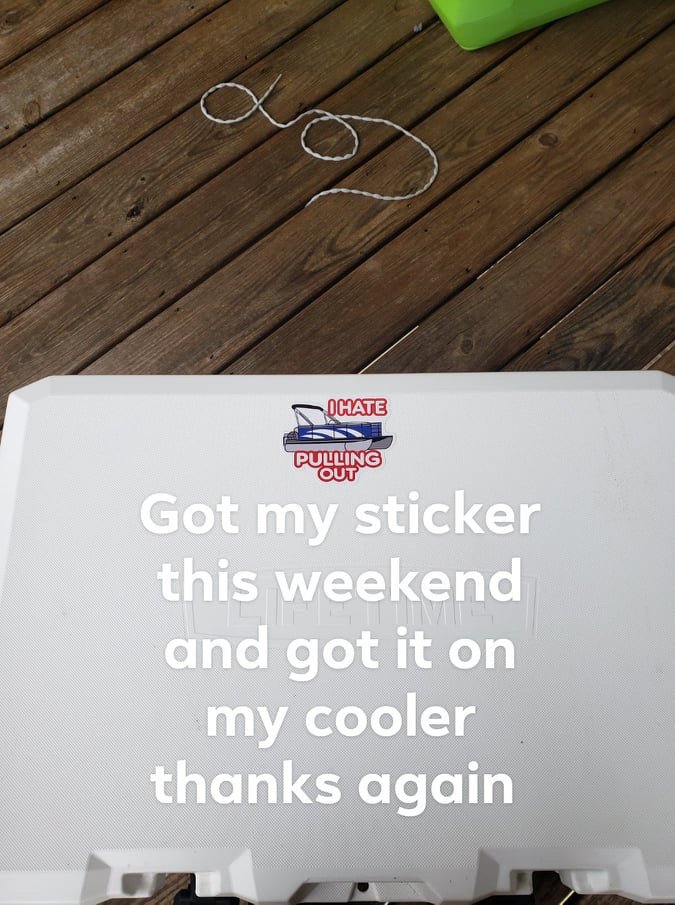 I hate pulling out pontoon boat sticker | StickyRooster
